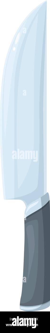 Large chef knife pointing upwards with a black handle, perfect for ...