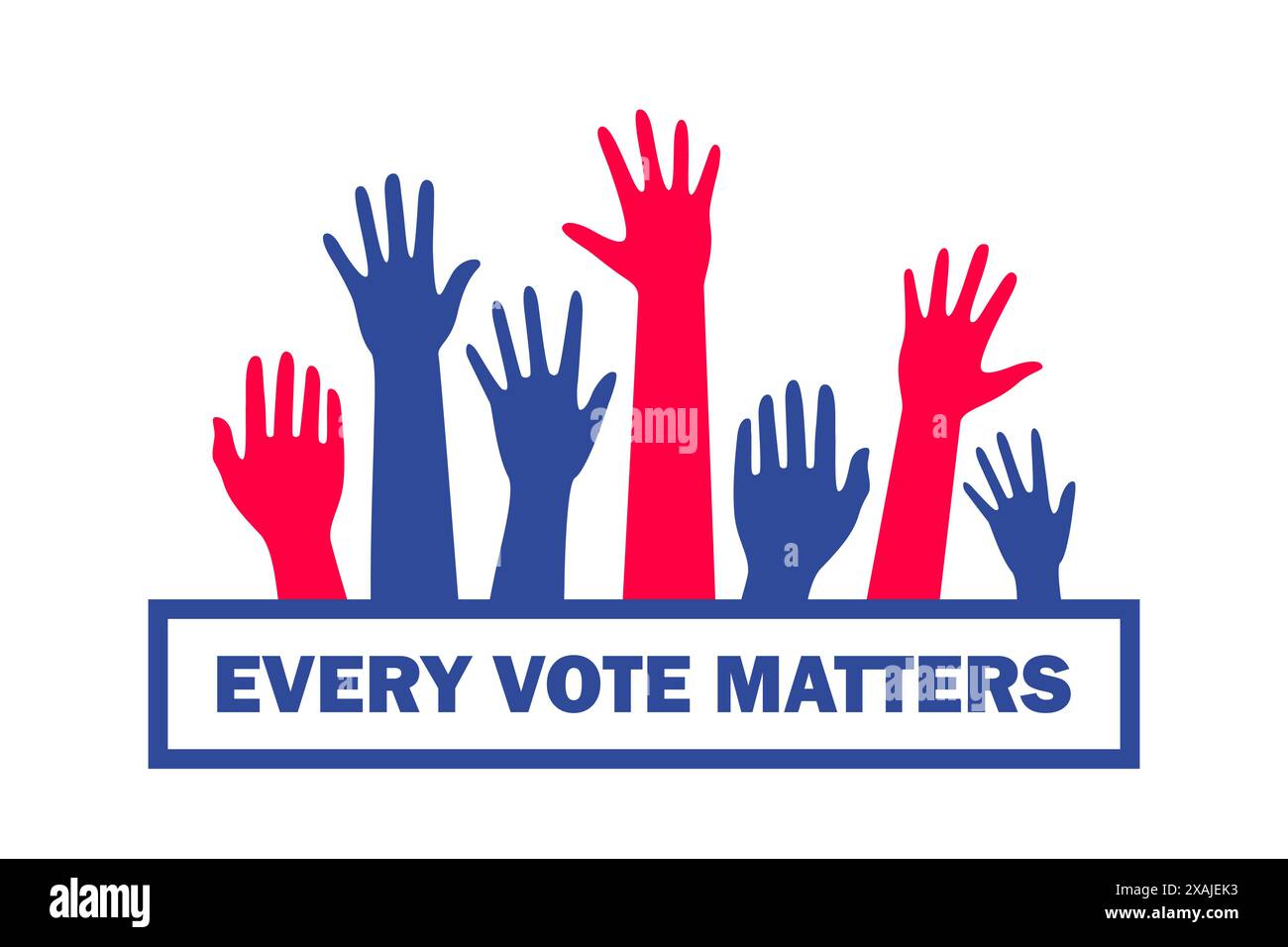 People's hands raised up. Every vote matters. Voting and election concept. Vector illustration ...