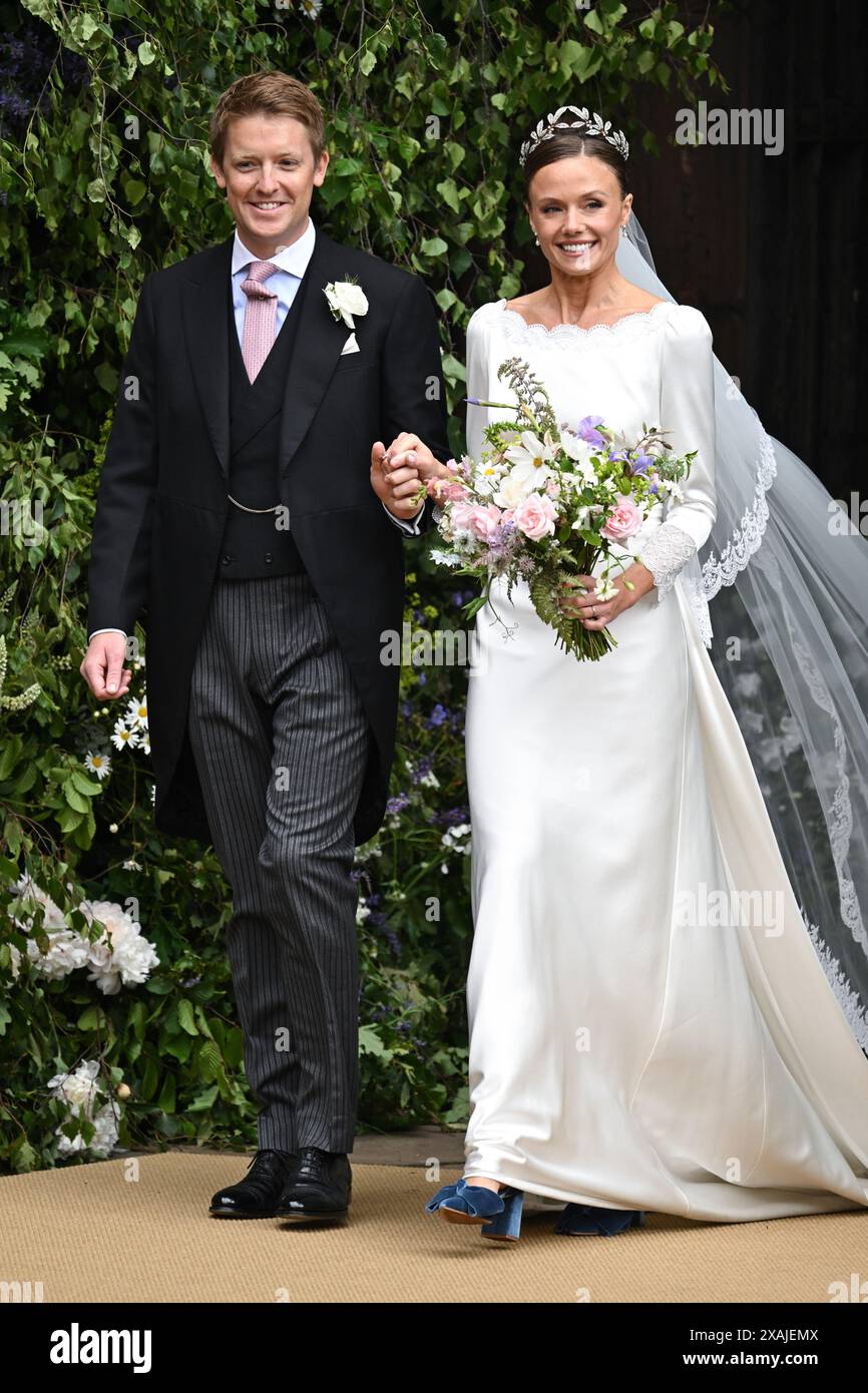 Chester, UK. June 7th, 2024. Olivia Henson and Hugh Grosvenor, the Duke ...