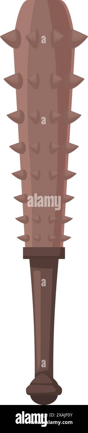 Medieval spiked wooden club isolated on white background, ancient ...