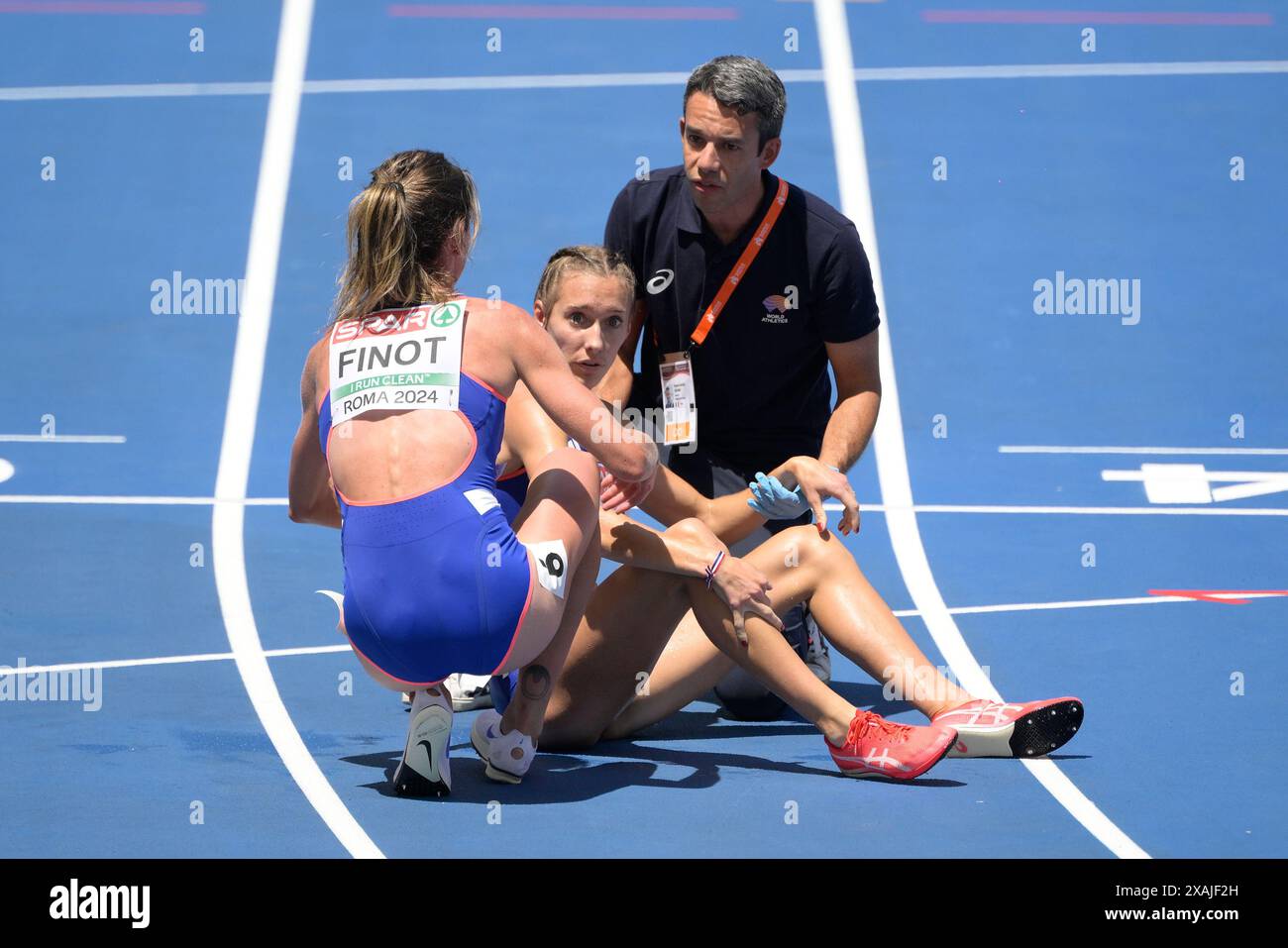 Roma, Italia. 07th June, 2024. France's Flavie Renouard and Alice Finot ...