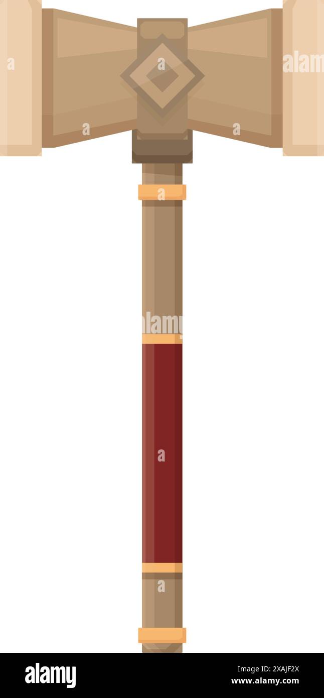 Illustration of a big wooden hammer with gold details standing up on a ...