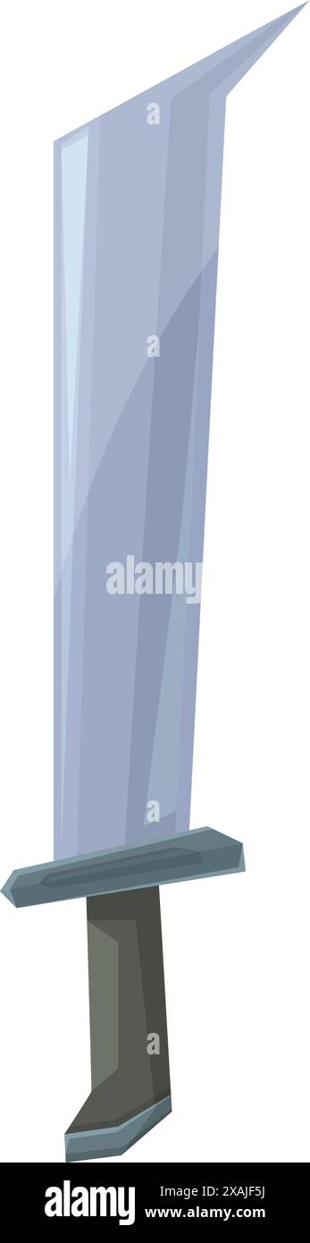 Cartoon illustration of a large sharp fantasy sword pointing upwards ...