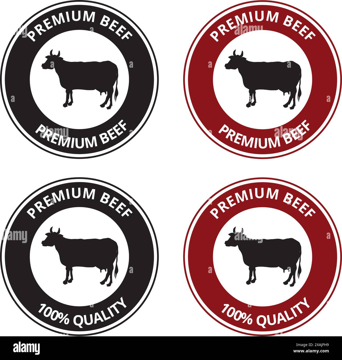 Premium cow beef quality seal on a white background Stock Vector Image ...