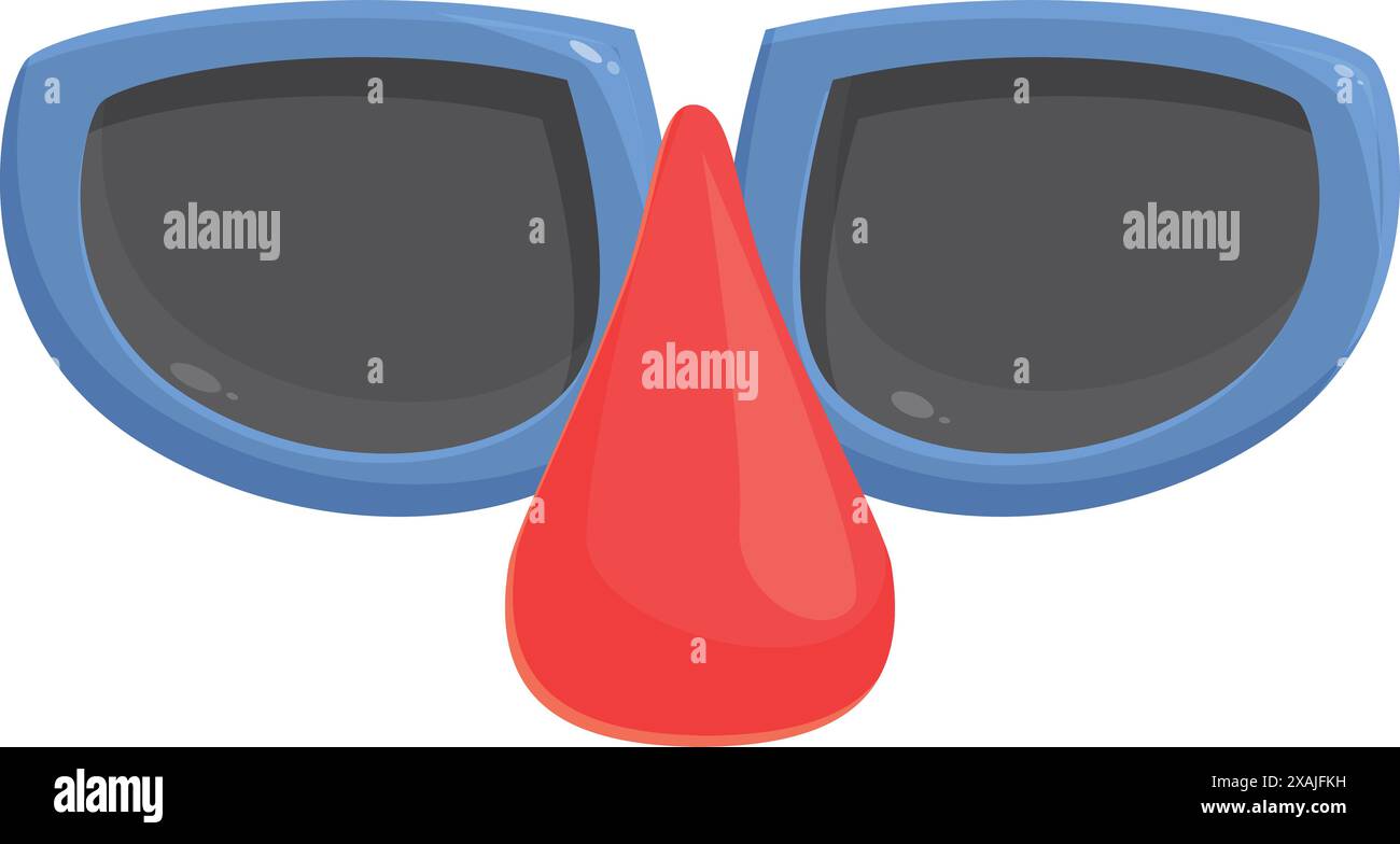 Funny clown mask with a big red nose and blue sunglasses, perfect for a ...