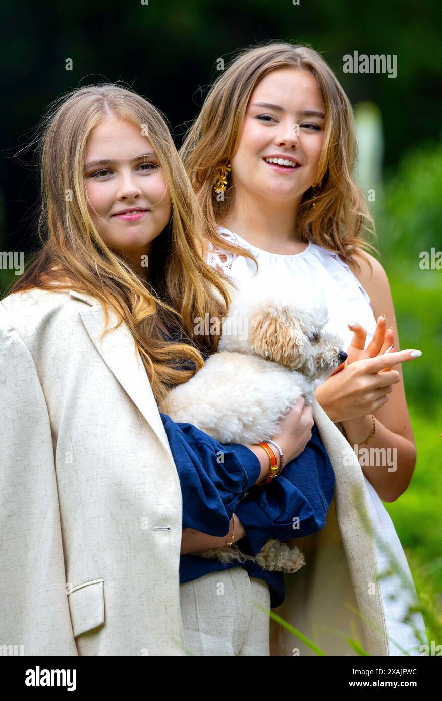Princess Amalia and Princess Ariana of The Netherlands and dog Mambo at ...