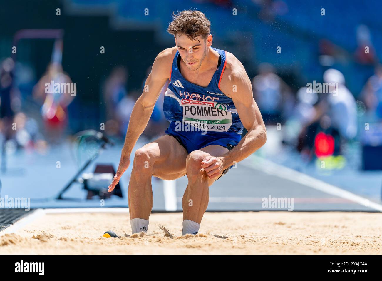 ROME, ITALY - JUNE 7: Jules Pommery of France competes in the Long Jump ...
