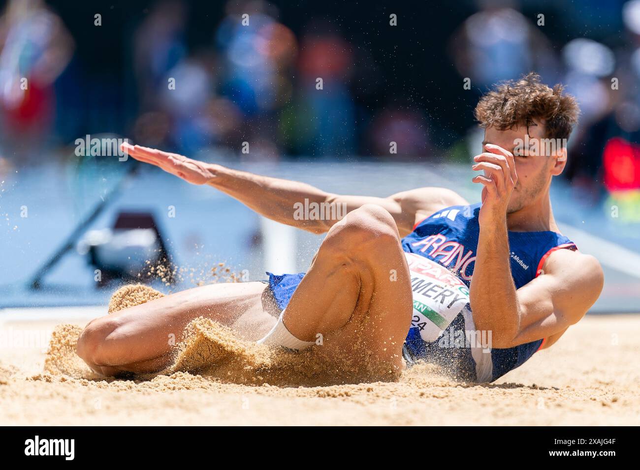 ROME, ITALY - JUNE 7: Jules Pommery of France competes in the Long Jump ...