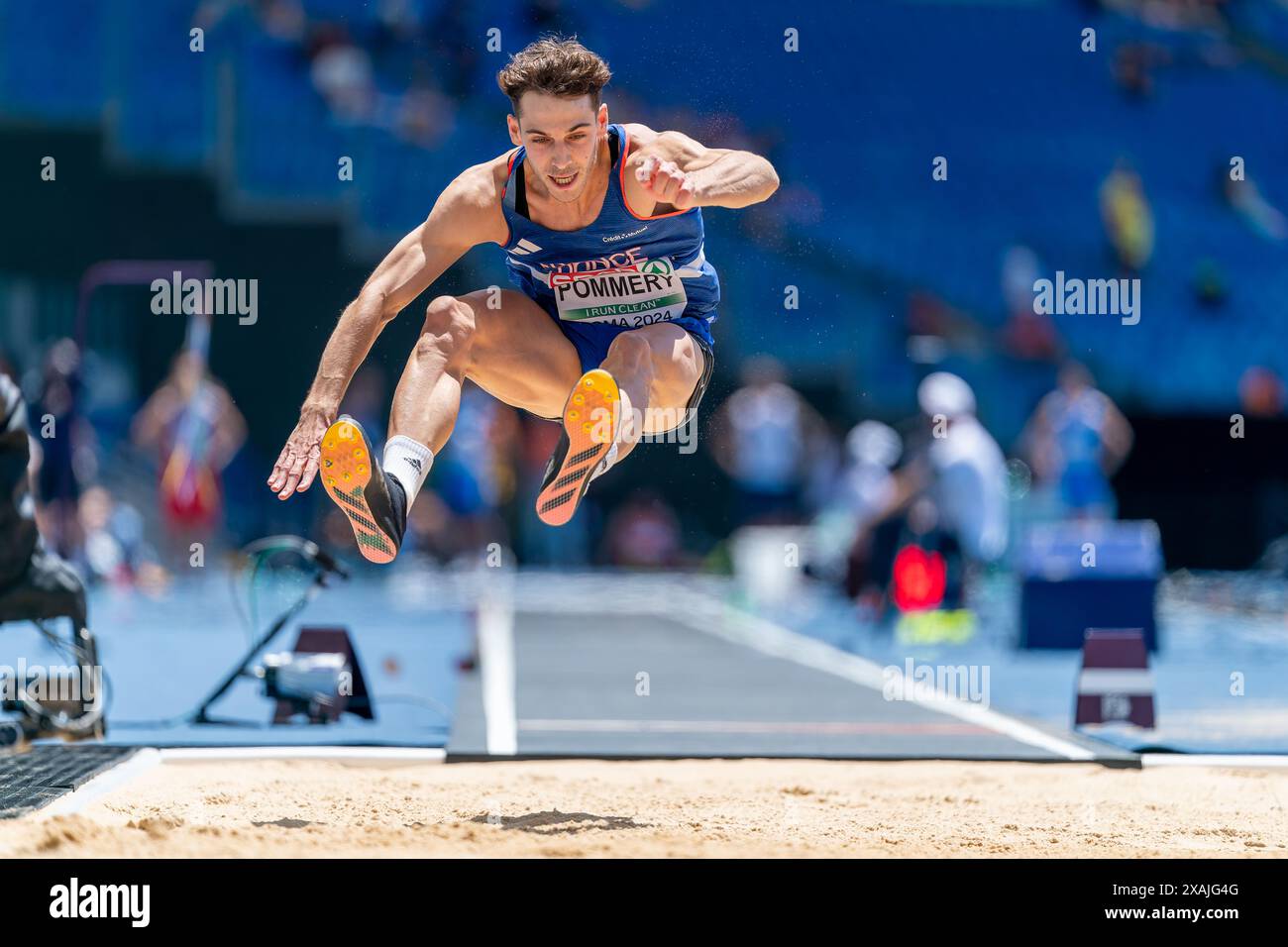 ROME, ITALY - JUNE 7: Jules Pommery of France competes in the Long Jump ...