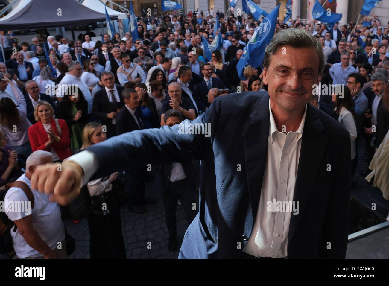 Carlo Calenda leader of the Italian political party Azione closes the ...