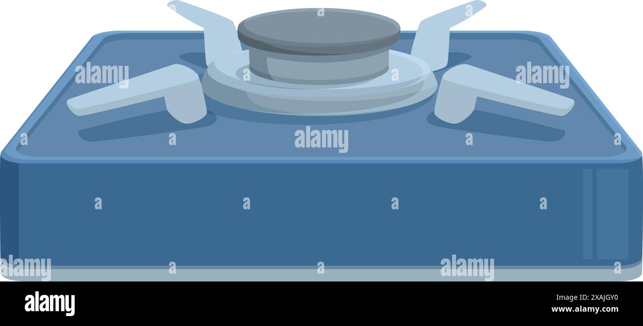 Blue gas stove with four burners for cooking delicious meals, isolated ...