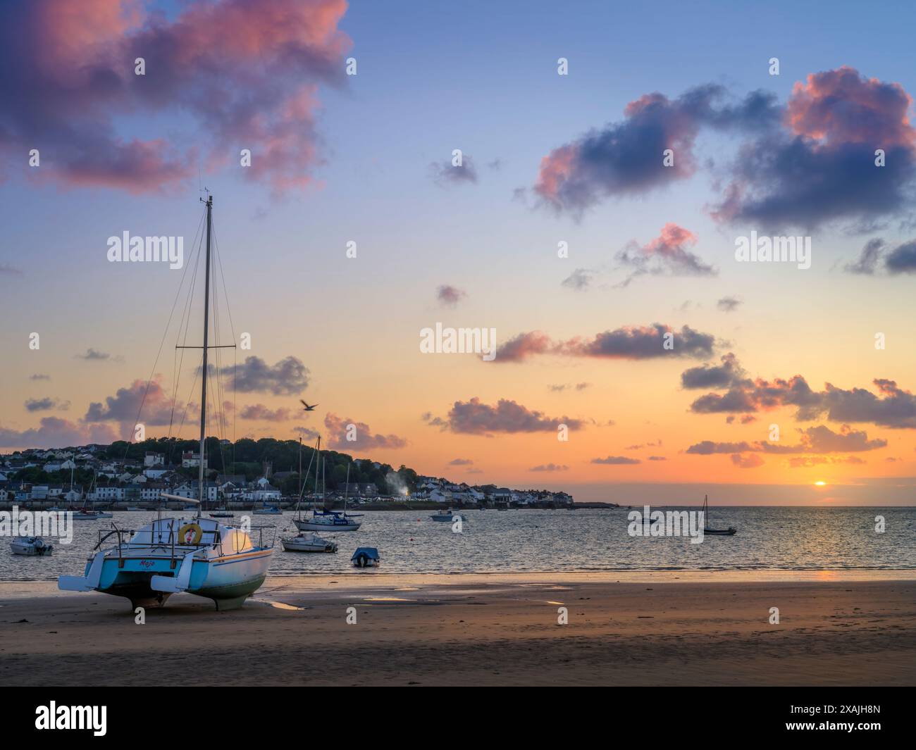 June 6th 2024 - Sunset over the North Devon coastal villages of Instow ...