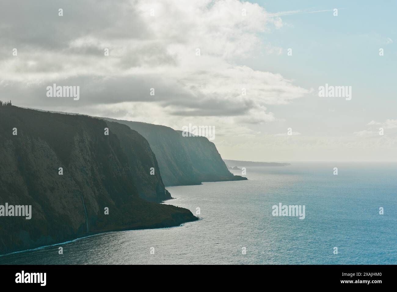 Hawaiian coastal cliffs on Big Island in Pacific ocean Stock Photo - Alamy