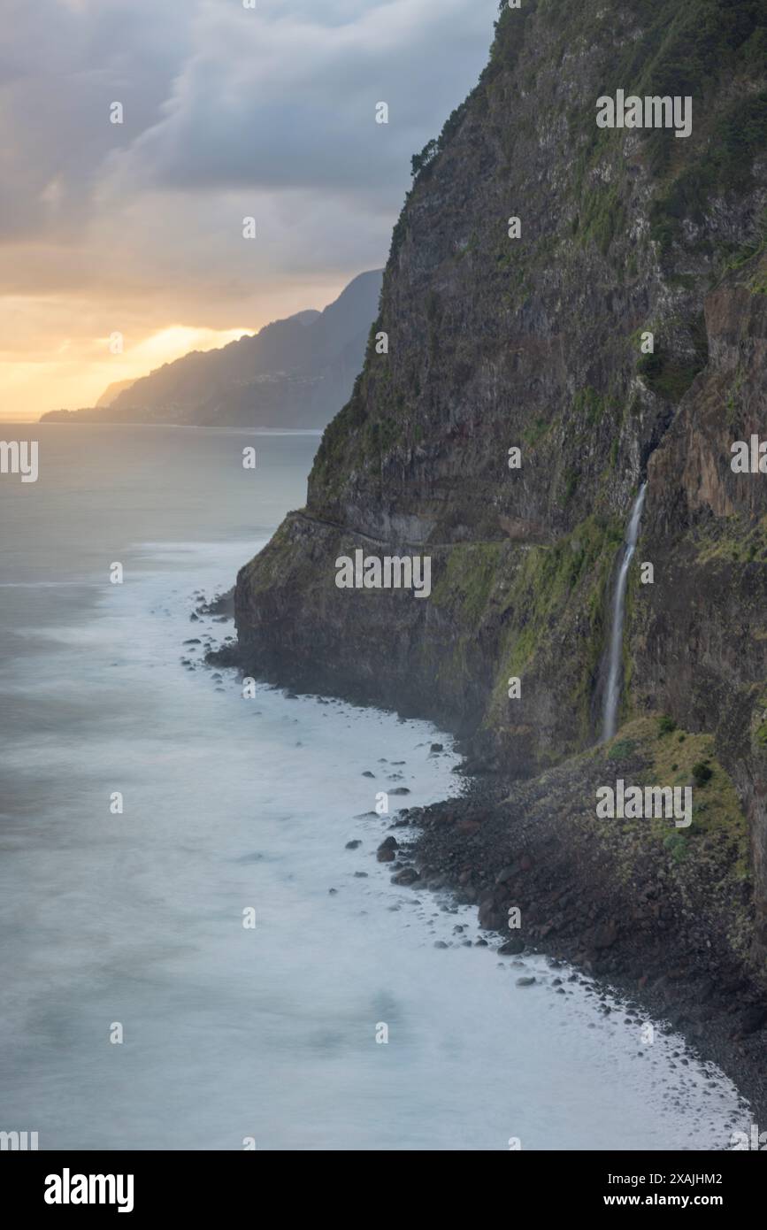 Aerial view majestic waterfall rocks hi-res stock photography and ...