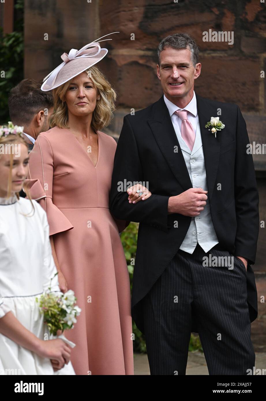 Chester, UK. June 7th, 2024. Lady Edwina Grosvenor and Dan Snow at the ...