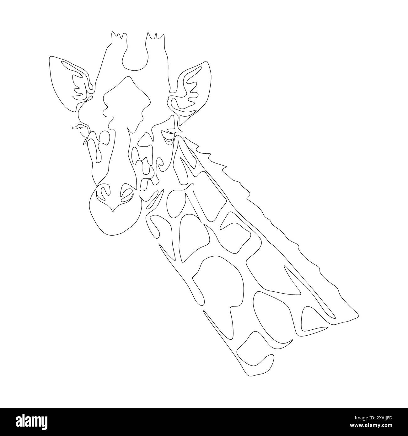Continuous one line drawing. Giraffe head symbol. Logo of the giraffe ...