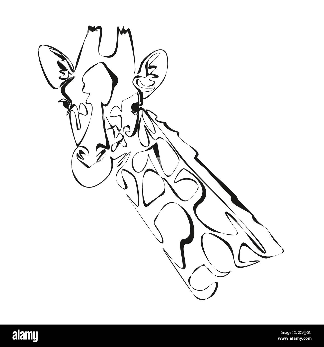 Continuous one line drawing. Giraffe head symbol. Logo of the giraffe ...