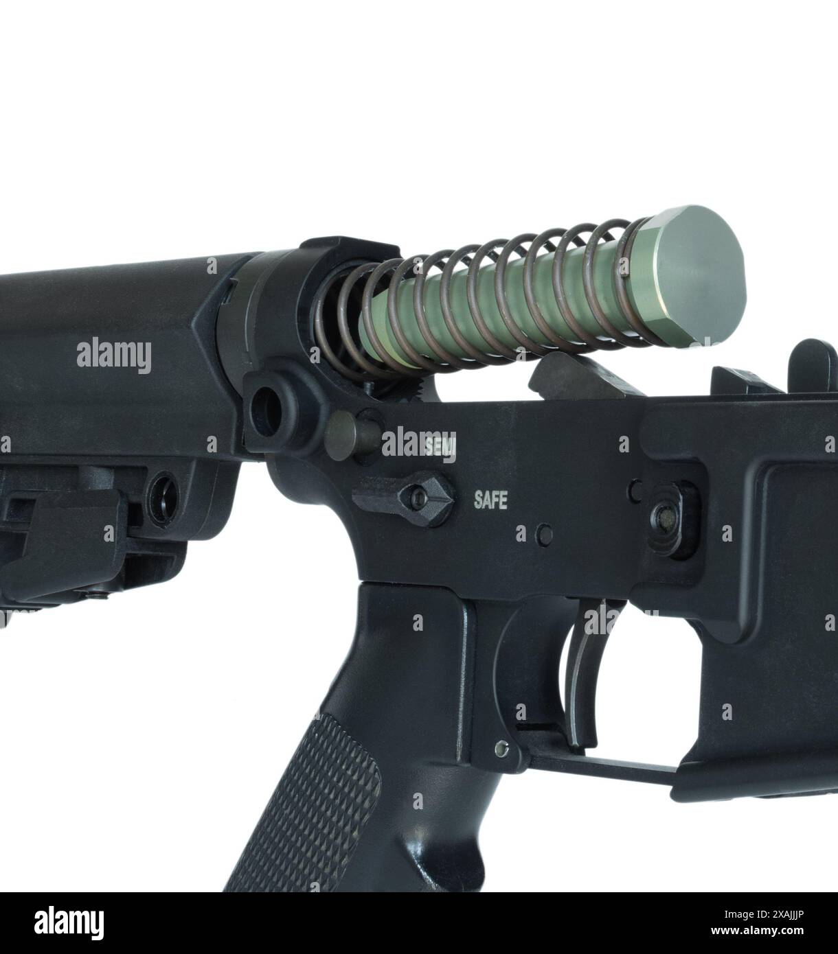 AR-15 buffer weight and buffer spring coming out of the lower receiver ...