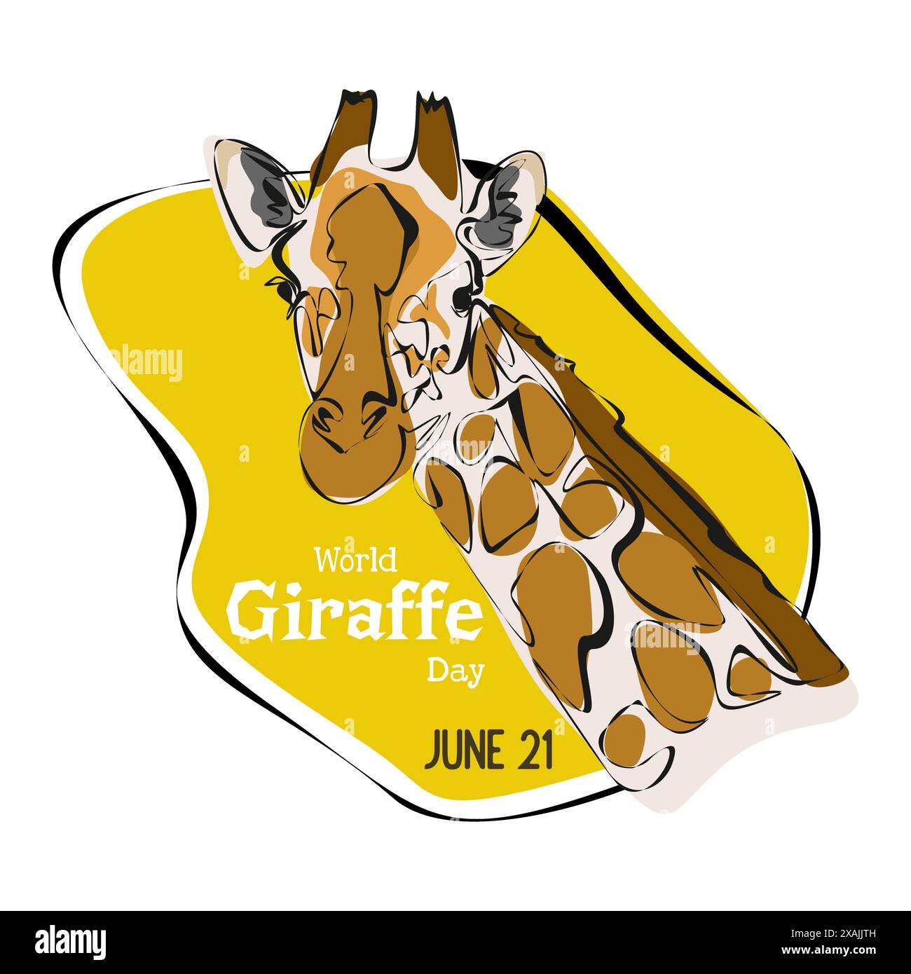 World Giraffe Day. June 21. Holiday concept. Template for background ...