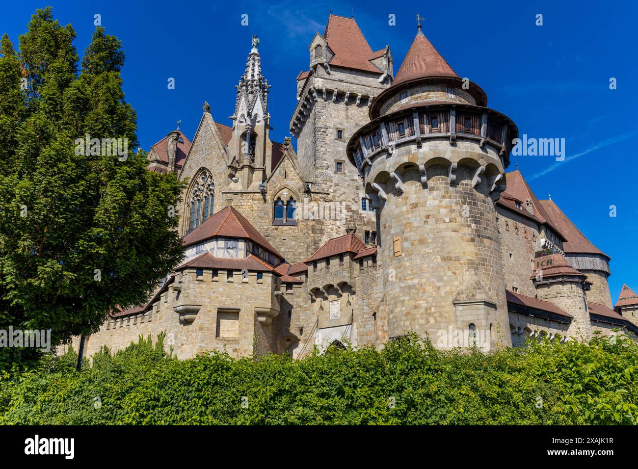 Castle Burg Kreuzenstein in Austria, Vienna. Old ancient medieval ...
