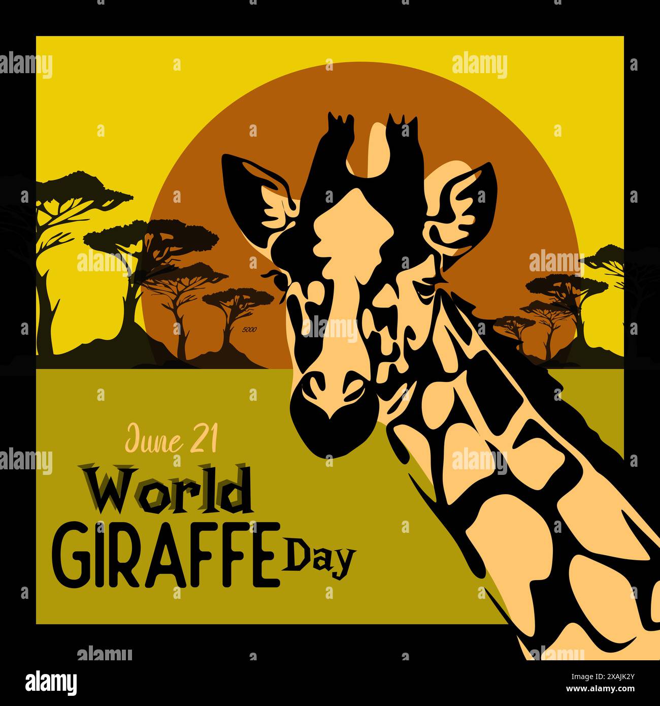 World Giraffe Day. June 21. Holiday concept. Template for background ...