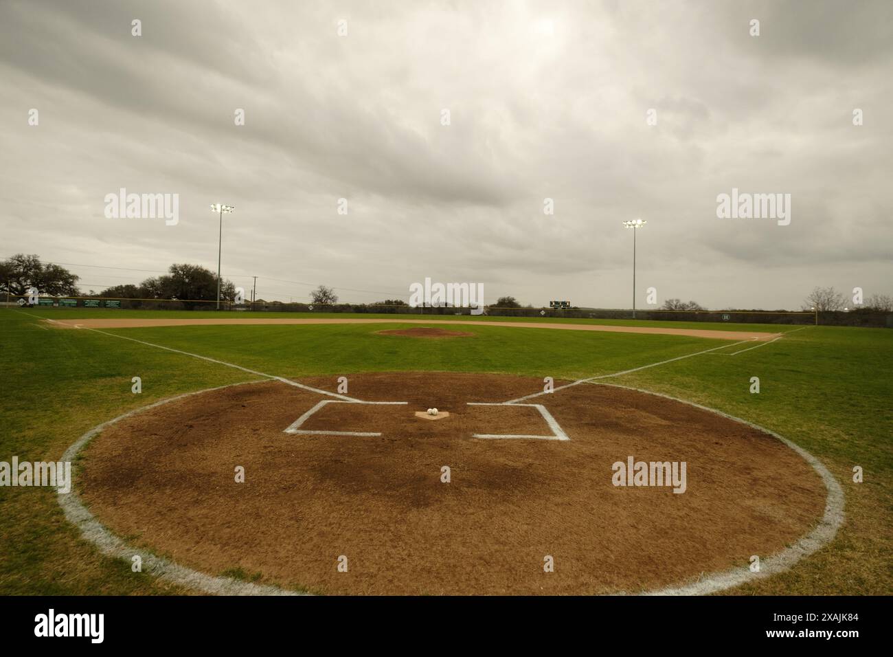Baseball Field Wide Angle View from Home Plate Stock Photo - Alamy