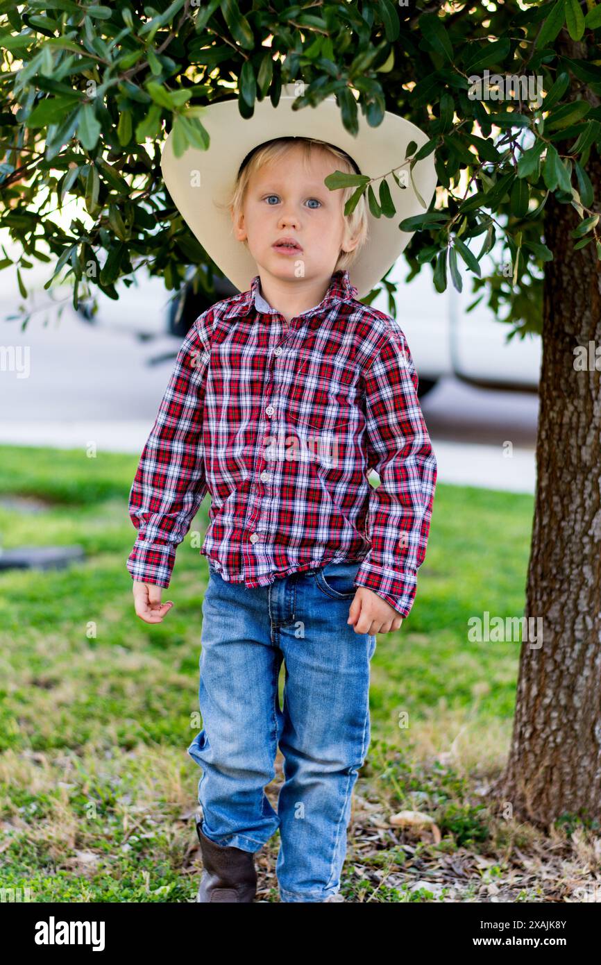 Cowboy dressed in traditional western hi-res stock photography and ...