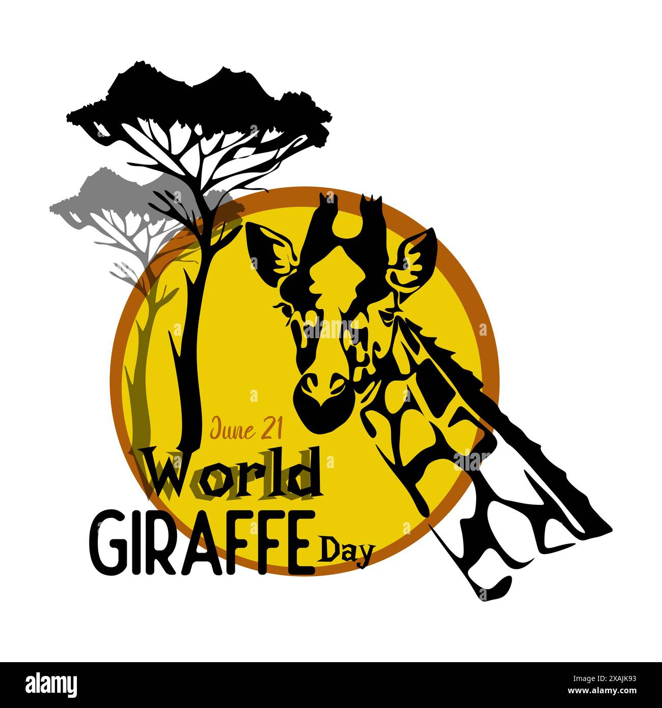 World Giraffe Day. June 21. Holiday concept. Template for background ...