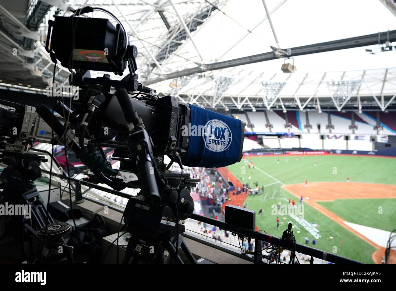 A general view of a broadcast camera during a workout day ahead of the ...