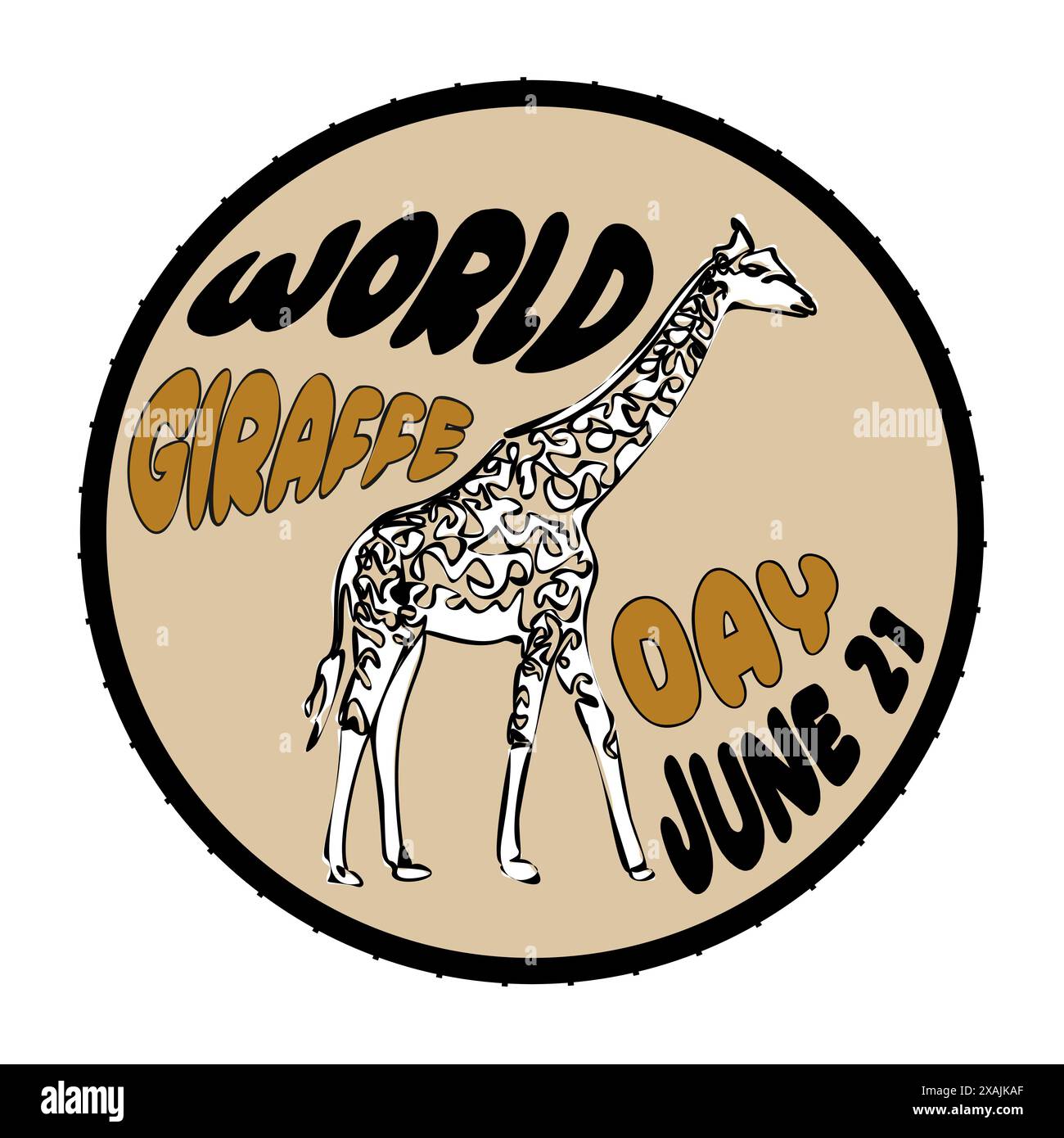 World Giraffe Day. June 21. Holiday concept. Template for background ...