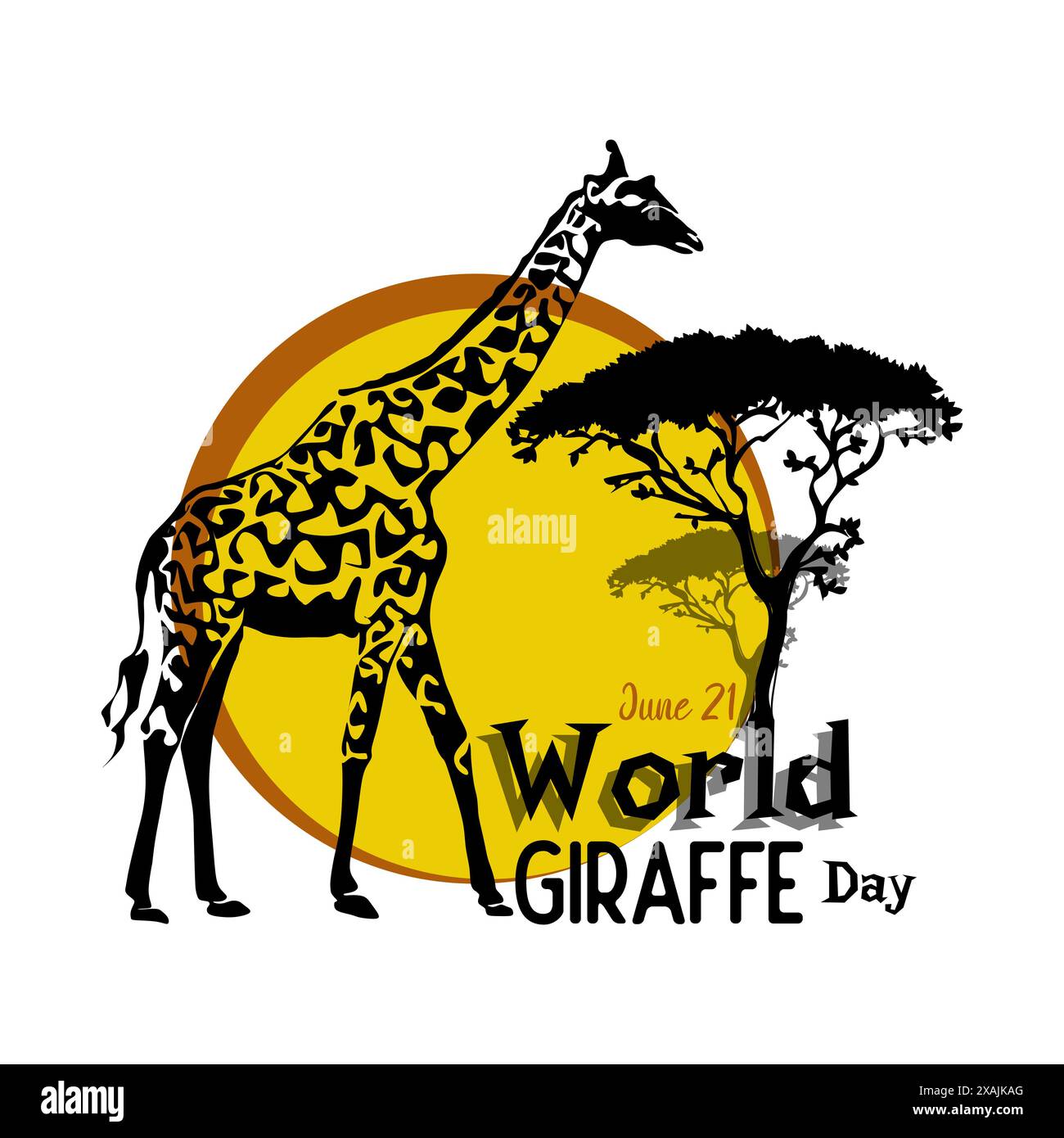 World Giraffe Day. June 21. Holiday concept. Template for background ...