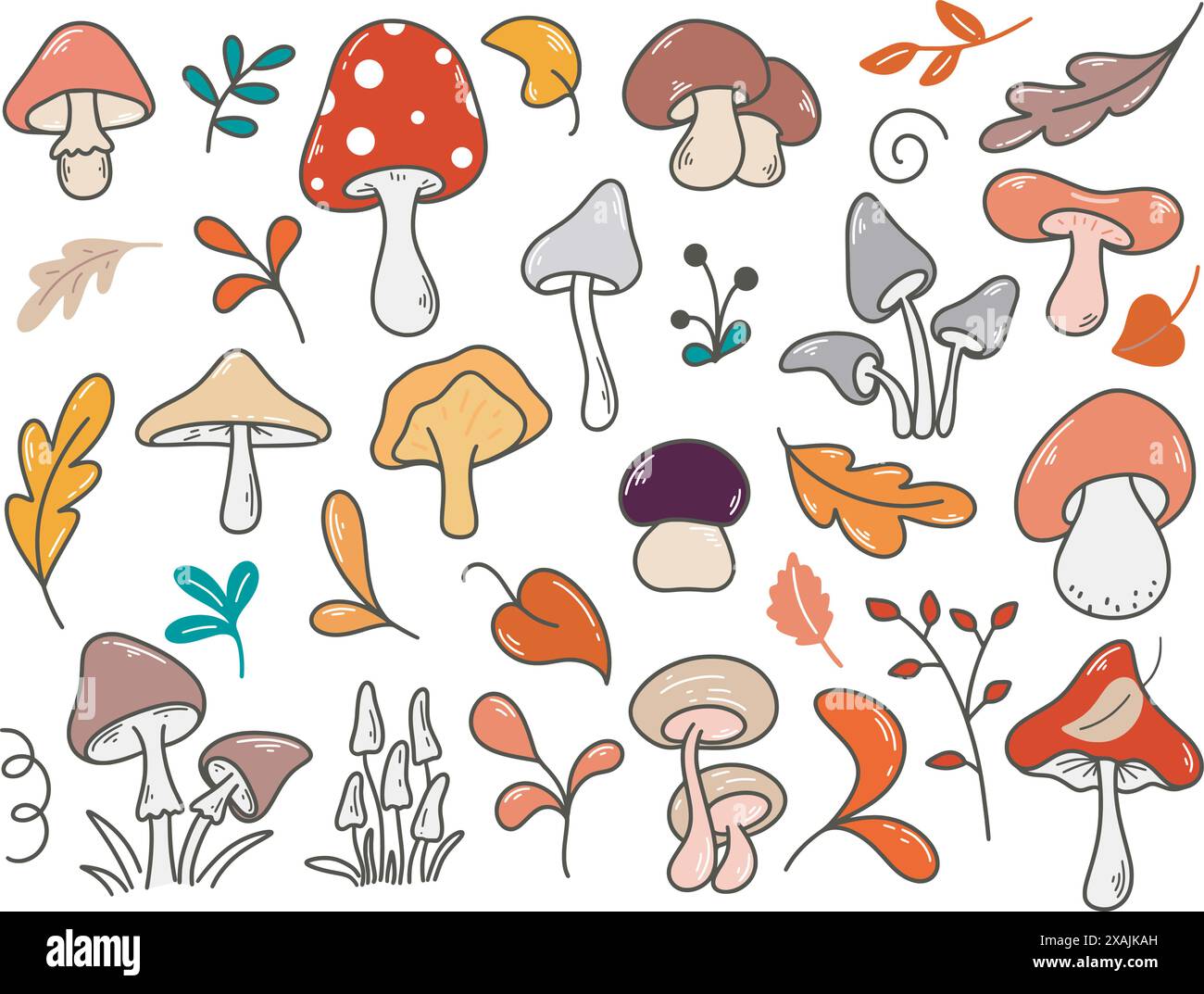 Fall wild forest foliage Stock Vector Images - Alamy
