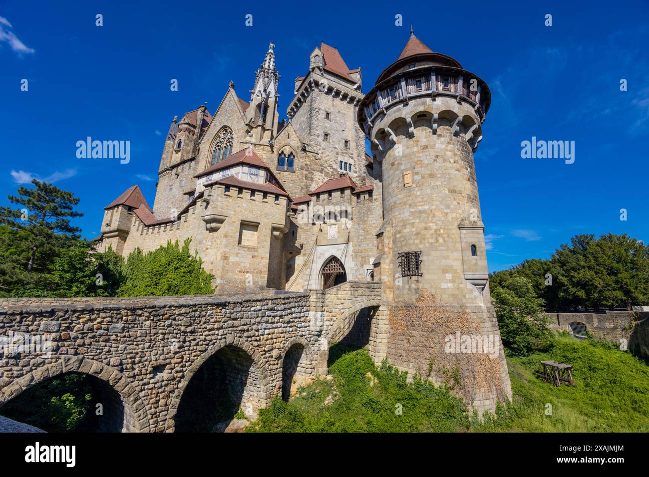 Castle Burg Kreuzenstein in Austria, Vienna. Old ancient medieval ...
