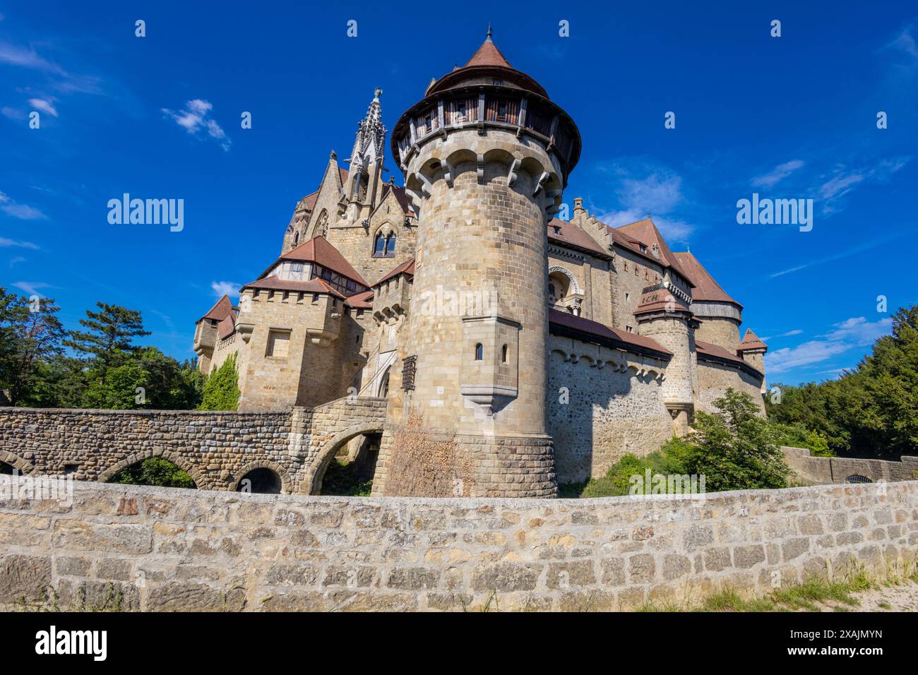 Castle Burg Kreuzenstein in Austria, Vienna. Old ancient medieval ...