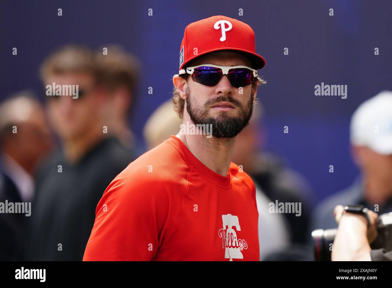 Philadelphia Phillies' David Dahl during a workout day ahead of the MLB ...