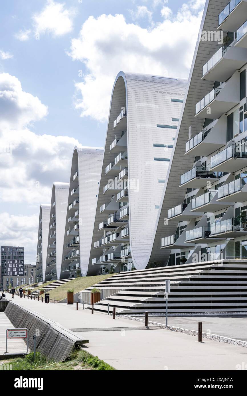 Modern architecture, The Wave "Bolgen", Vejle, Denmark Stock Photo - Alamy