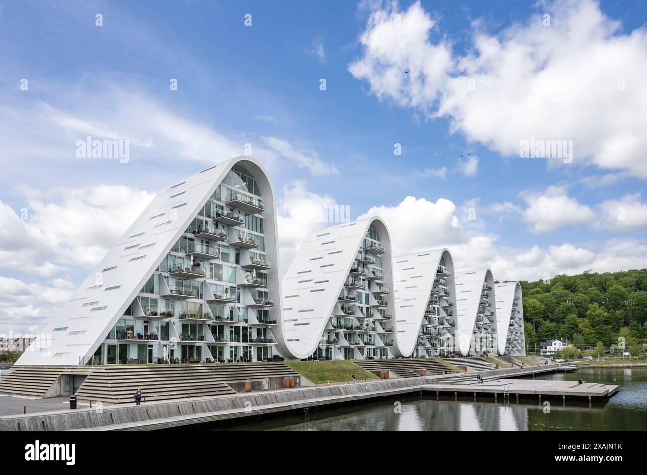 Modern architecture, The Wave "Bolgen", Vejle, Denmark Stock Photo - Alamy