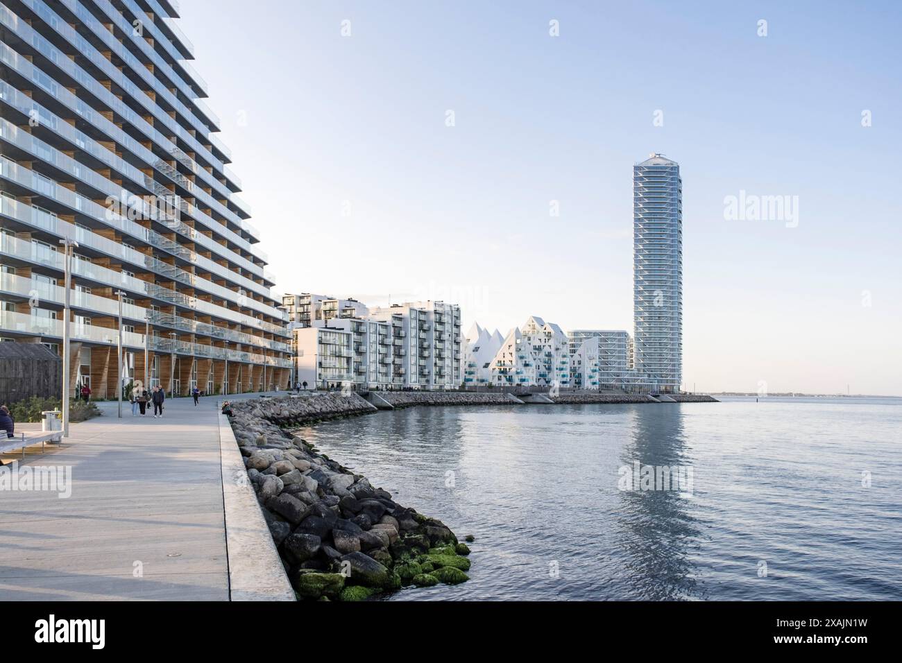 Modern architecture, "Lighthouse" high-rise building, Aarhus, Denmark ...