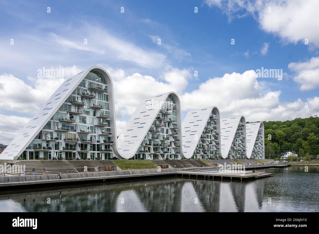 Modern architecture, The Wave "Bolgen", Vejle, Denmark Stock Photo - Alamy