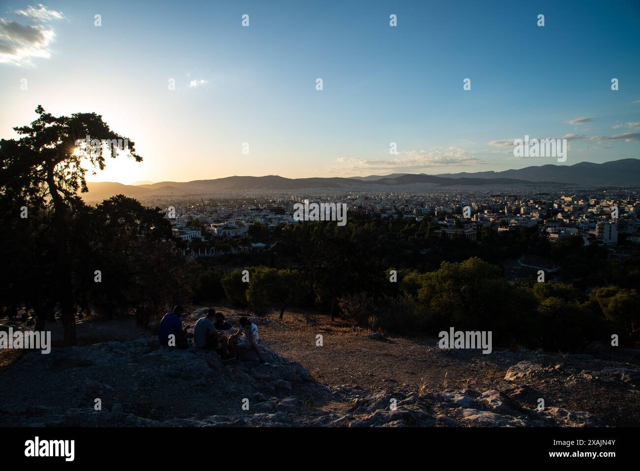 People on the Acropolis at sunset, Athens, Greece Stock Photo - Alamy