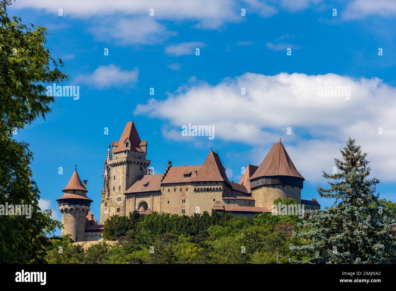 Castle Burg Kreuzenstein in Austria, Vienna. Old ancient medieval ...