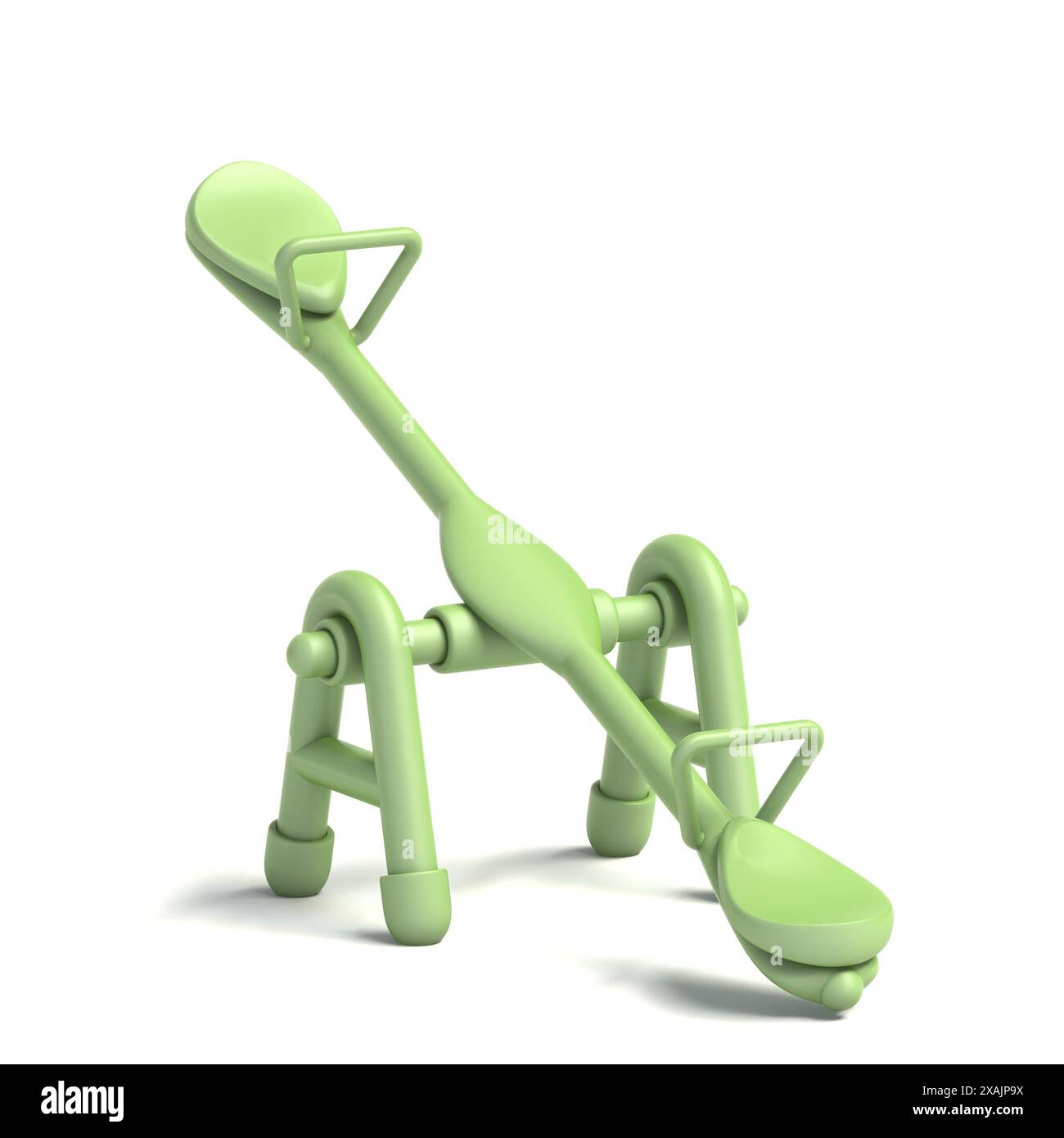 Green children seesaw 3D rendering illustration isolated on white ...