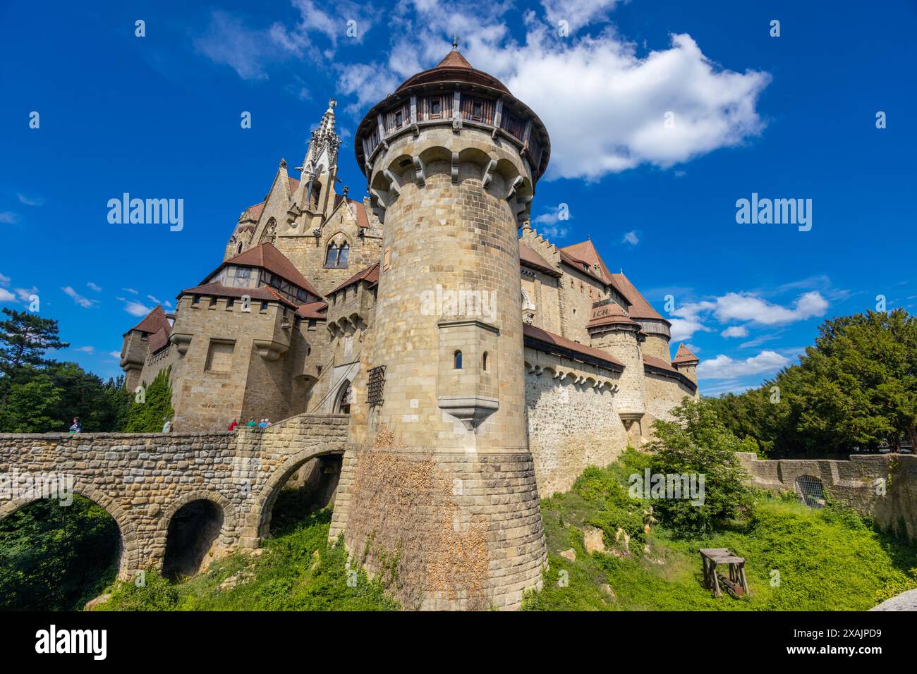 Castle Burg Kreuzenstein in Austria, Vienna. Old ancient medieval ...