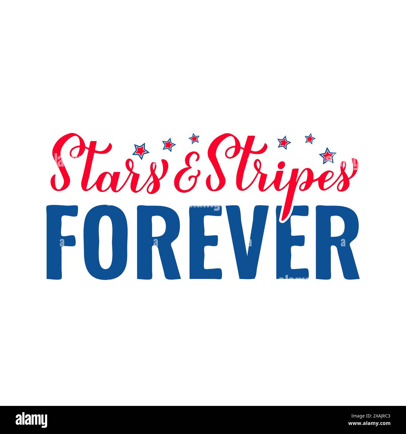 Stars and stripes forever calligraphy lettering. Funny Independence Day ...