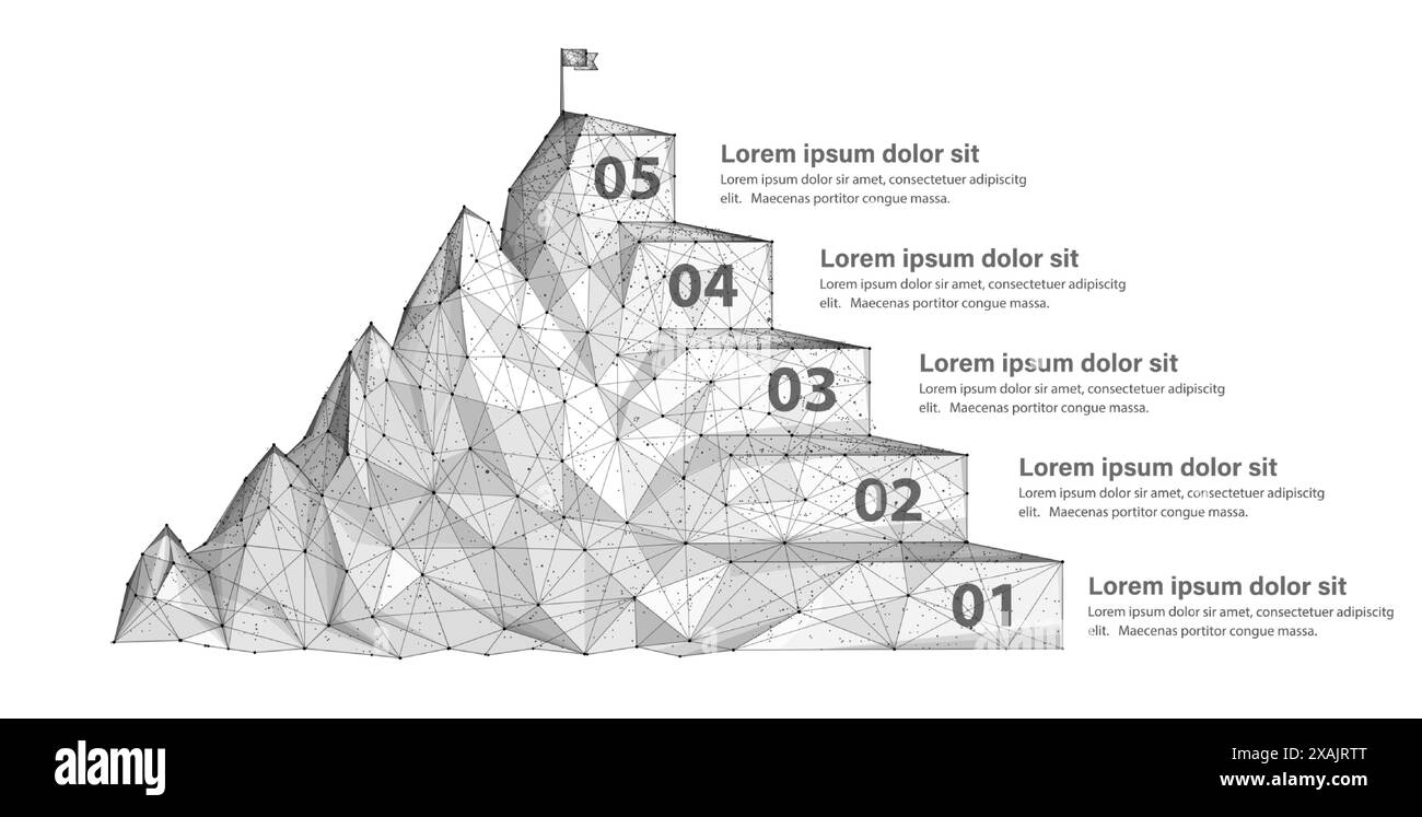 Infographic with 5 steps. Digital mountain. Step-by-step guide to ... Infographic with 5 steps. Digital mountain. Step-by-step guide to ...