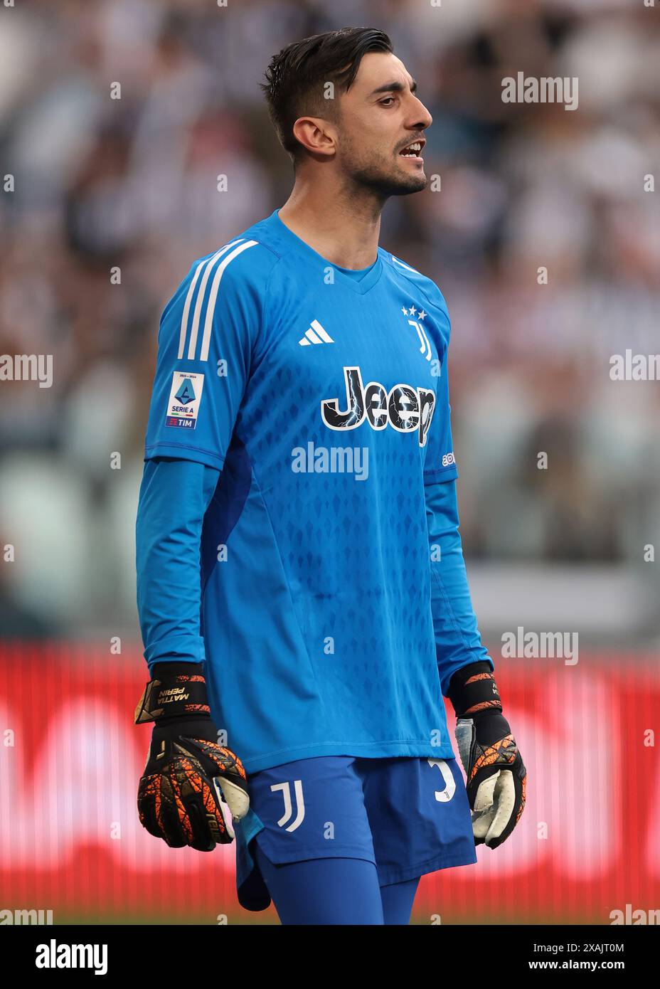 Turin, Italy, 25th May 2024. Mattia Perin of Juventus reacts during the ...