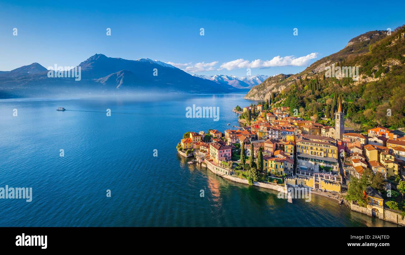 Aerial view varenna village on hi-res stock photography and images - Alamy