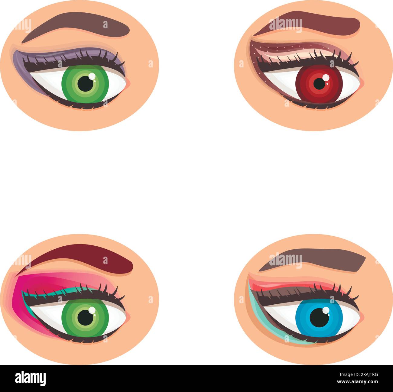 Four colorful cartoon eyes showcasing diverse eye colors and designs ...