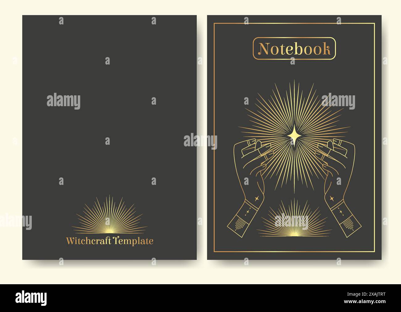 Cover page design artwork illustration. Witchcraft notebook cover ...