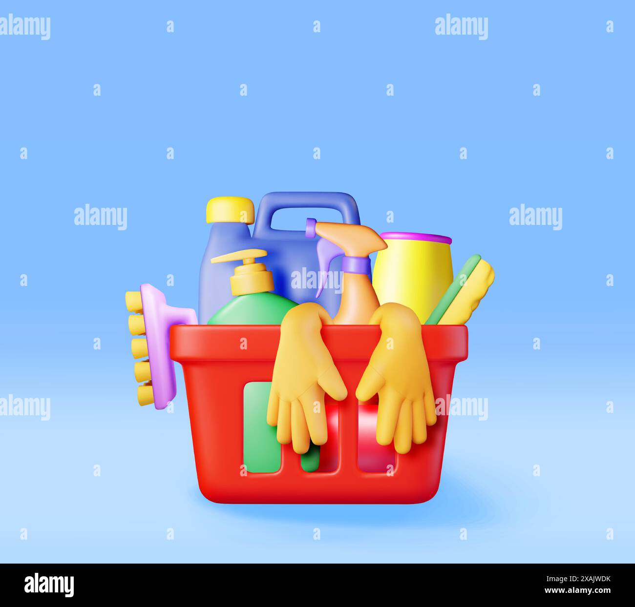 3D set of home cleaning tools isolated Stock Vector Image & Art - Alamy